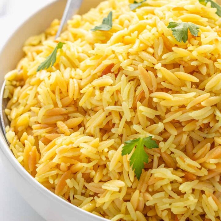 Orzo Rice Pilaf with Garlic and Herbs - The Savory Cipolla