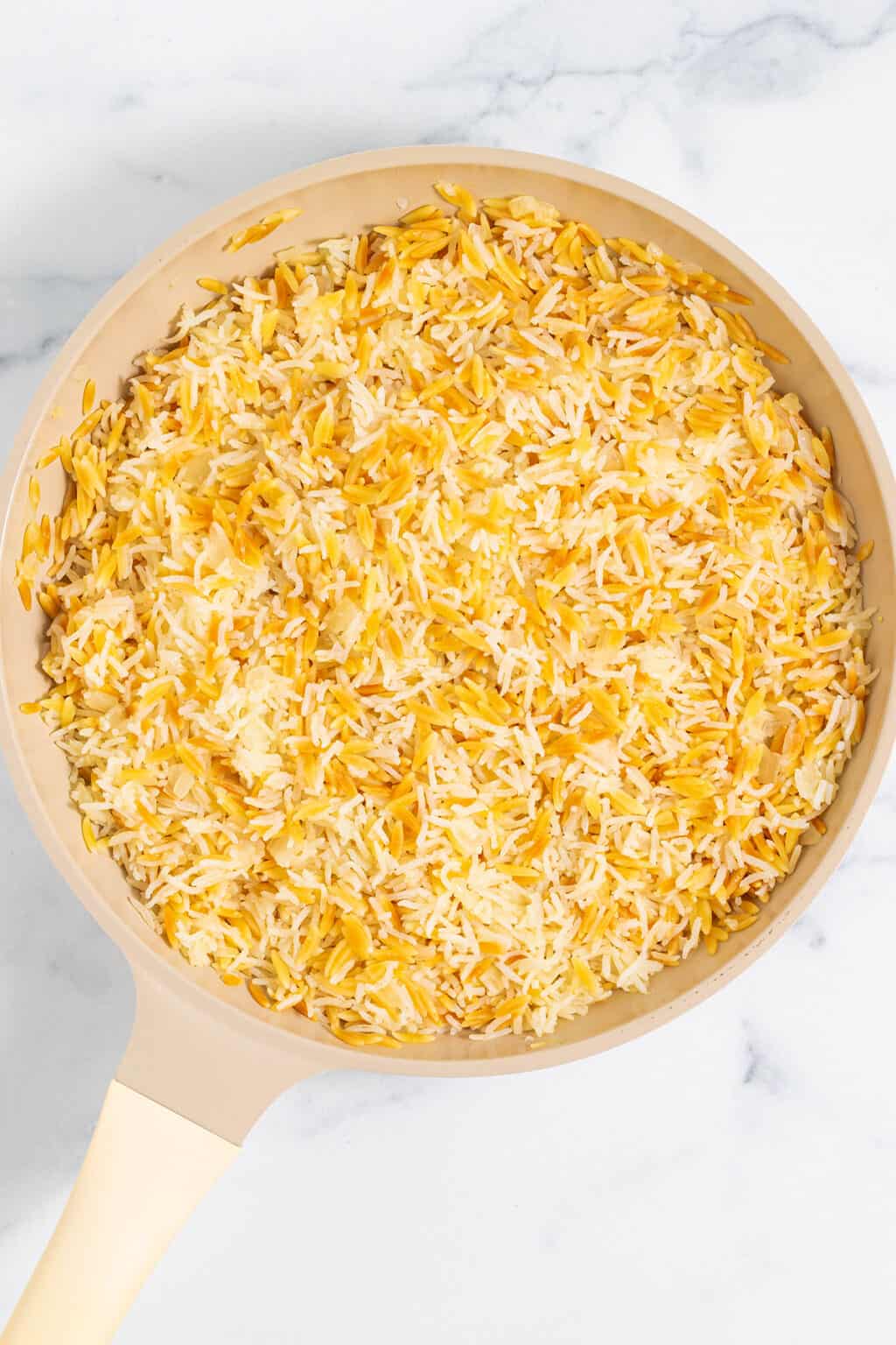 Orzo Rice Pilaf with Garlic and Herbs - The Savory Cipolla